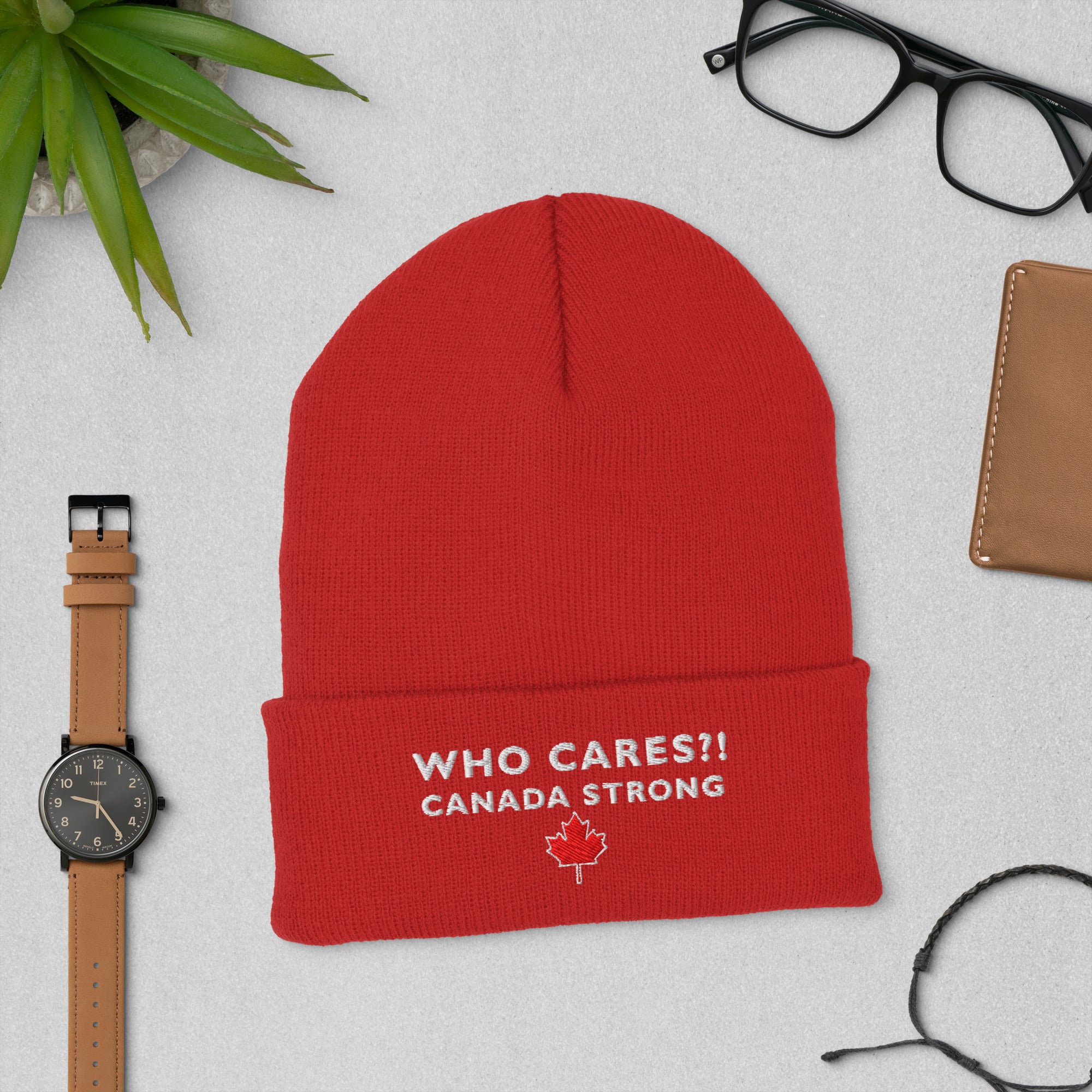 Who Cares?! Canada Strong Embroidered Touque – The Planet D